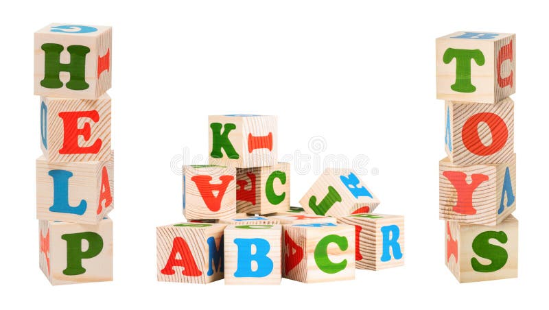 Wooden cubes. Blocks word stock photo. Image of game - 59776286
