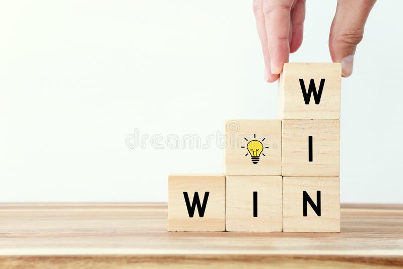 Wooden Cubes Stack with the Text Win-win-situation. Strategy and ...