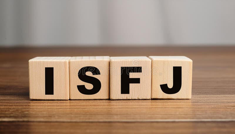 Wooden Cubes with Text ISFJ. Introversion, Sensing, Feeling, Judging ...