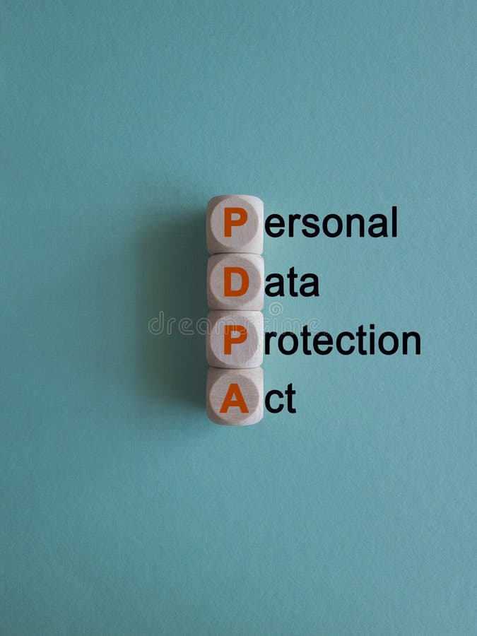 Wooden Cubes with Text PDPA. Beautiful Blue Background. the Privacy ... Wooden Cubes with Text PDPA. Beautiful Blue Background. the Privacy ...