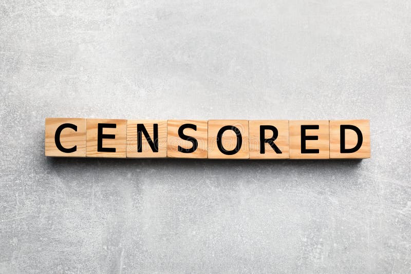 Wooden Cubes with Word Censored on Light Grey Table, Flat Lay Stock ...