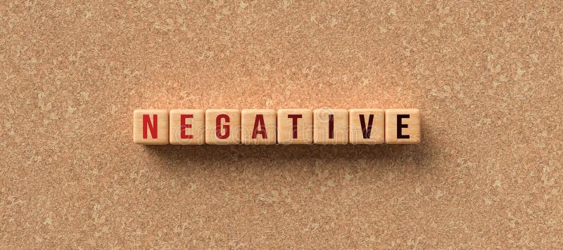 Wooden Cubes with the Word NEGATIVE - 3D Rendered Illustration Stock ...