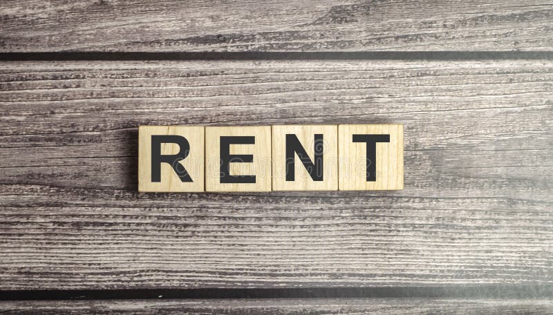 Word RENT Made of Wooden Letters on Red Background with Copy Space ...