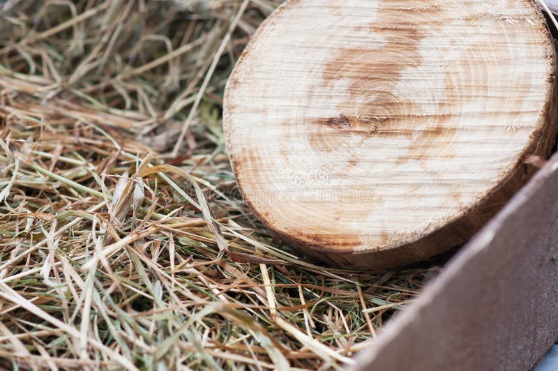 Wooden Cut and Hay. Farming Material. Farm Stock Image - Image of ...