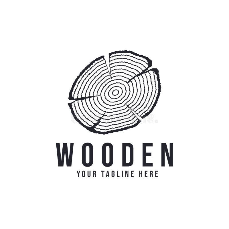 Wooden Cut of a Tree Log Vector Logo Illustration Design Stock Vector ...