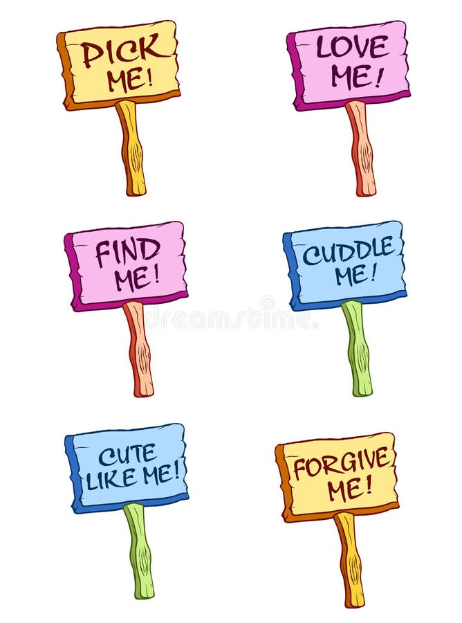 Wooden cute signs stock vector. Illustration of cuddle - 21534827