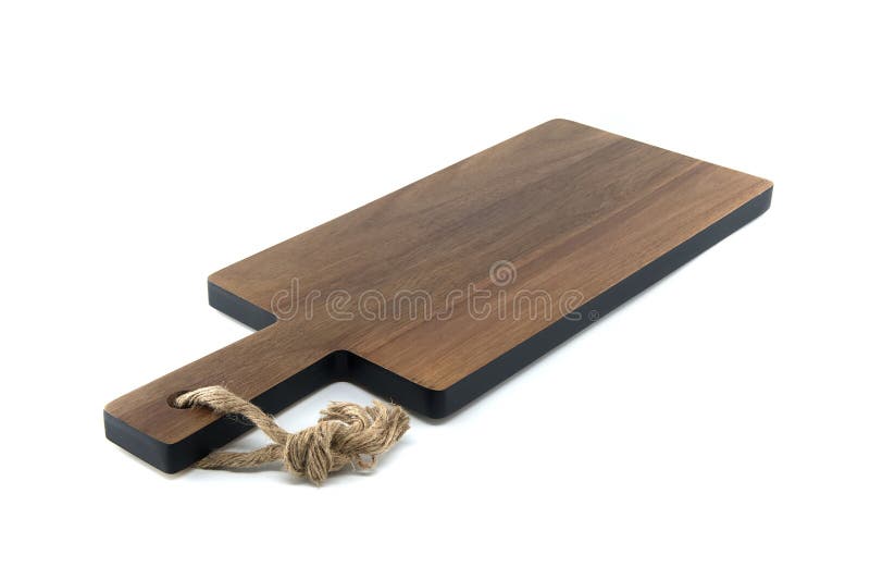 Wooden Cutting Board with Handle and Rope Isolated on White Background ...
