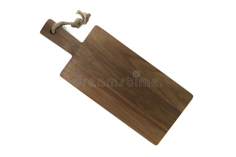 Wooden Cutting Board with Handle and Rope Isolated on White Background ...