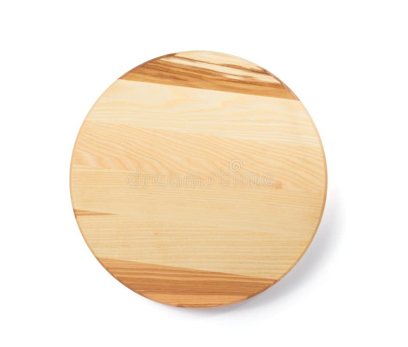 Wooden Cutting Board Isolated on White Stock Image - Image of round ...