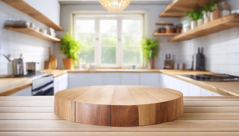 Wooden Cutting Board on Kitchen Counter Stock Illustration ...