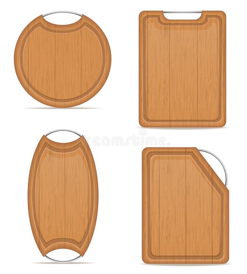 Wooden Cutting Board with Metal Handle Vector Illustration Stock Vector ...