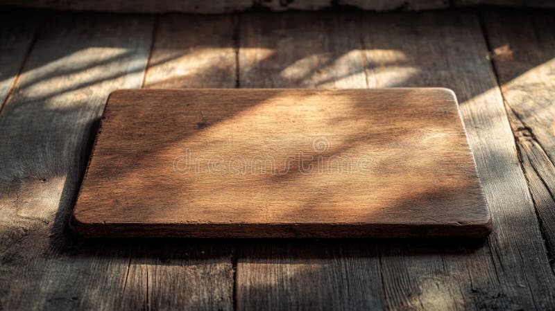 Wooden Cutting Board on Wooden Table Stock Photo - Image of preparation ...