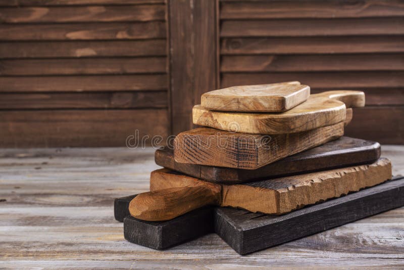 Wooden cutting boards stock image. Image of culinary - 144255671