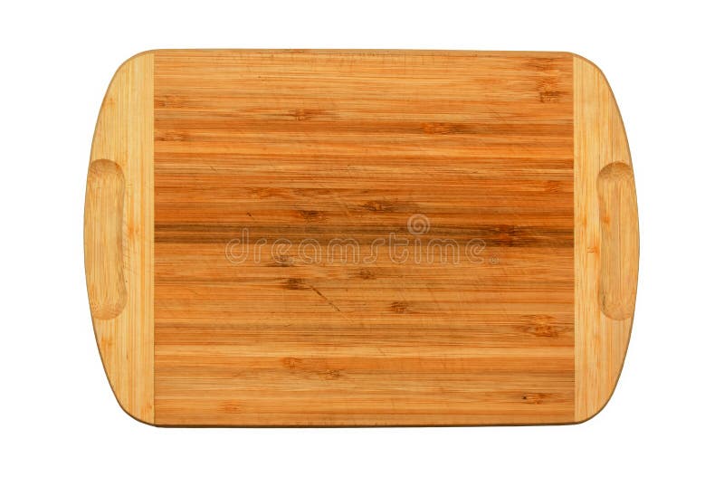 Wooden Cutting Kitchen Board on a White Background, Top View Stock ...