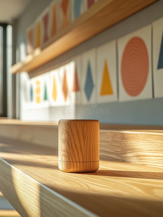 Wooden Cylinder Decor Sunlit Modern Interior Stock Photos - Free ...