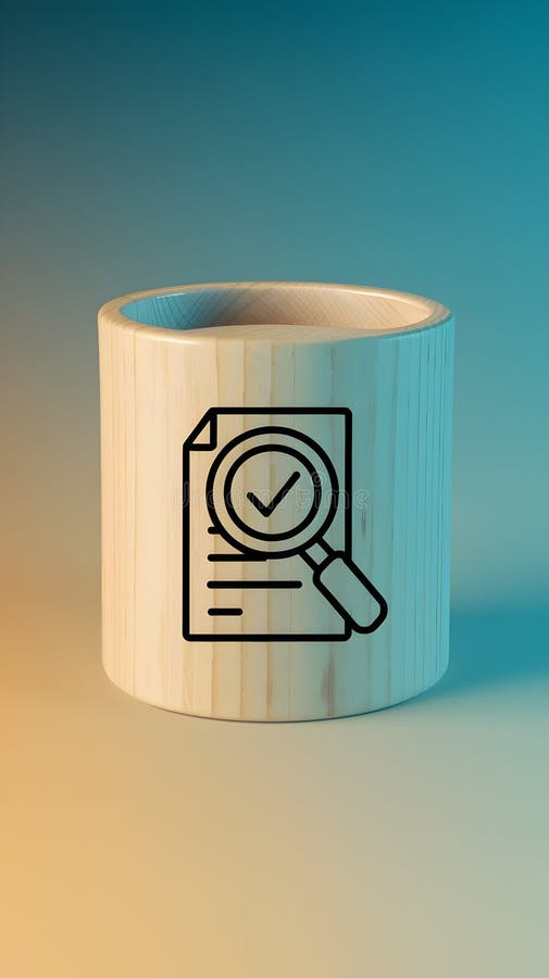 Wooden Cylinder with Magnifying Glass Highlights Document for ... Wooden Cylinder with Magnifying Glass Highlights Document for ...
