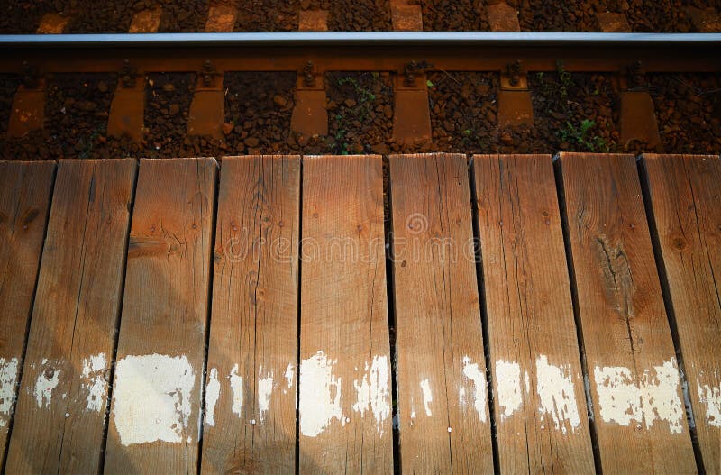 Wooden Dais on Railroad Station Backdrop Stock Image - Image of ...