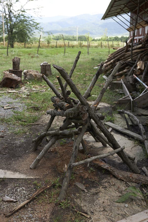 Wooden Debris at the Yard, Boards and Plates Stock Image - Image of ...