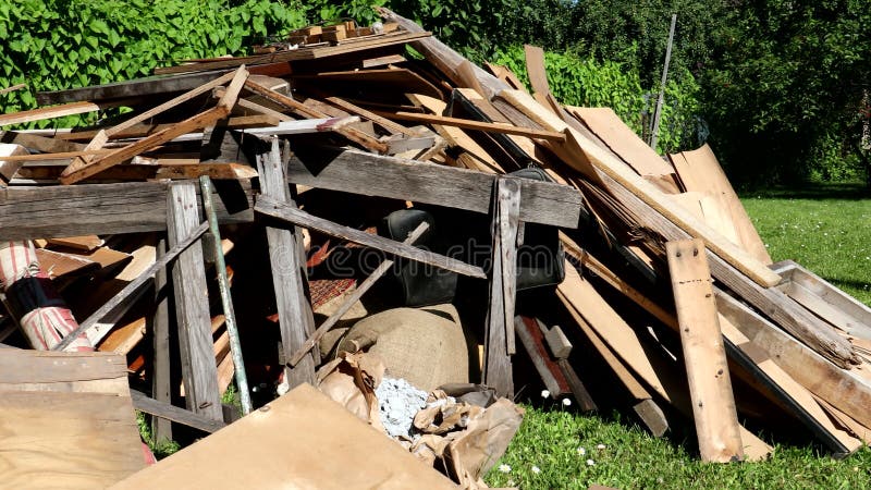 Wooden Debris at the Yard, Boards and Plates Stock Footage - Video of ...