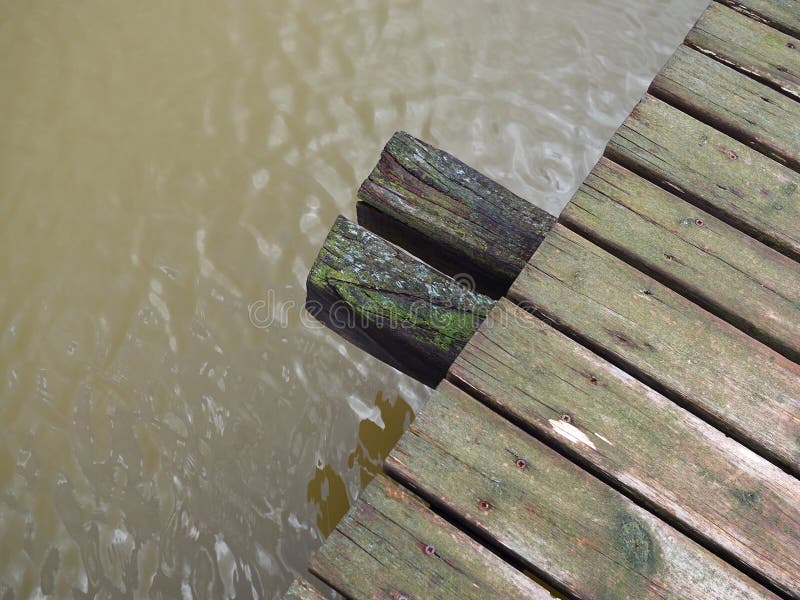 Wooden Deck Floor Platform Pier Over Beautiful Water Stock Photo ...