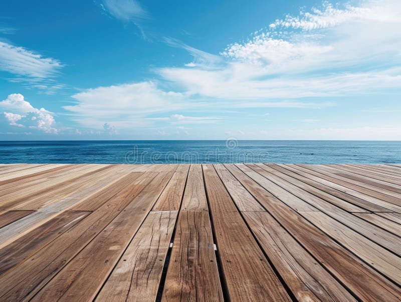 Wooden Deck Ocean View stock image. Image of house, sailing - 375341419