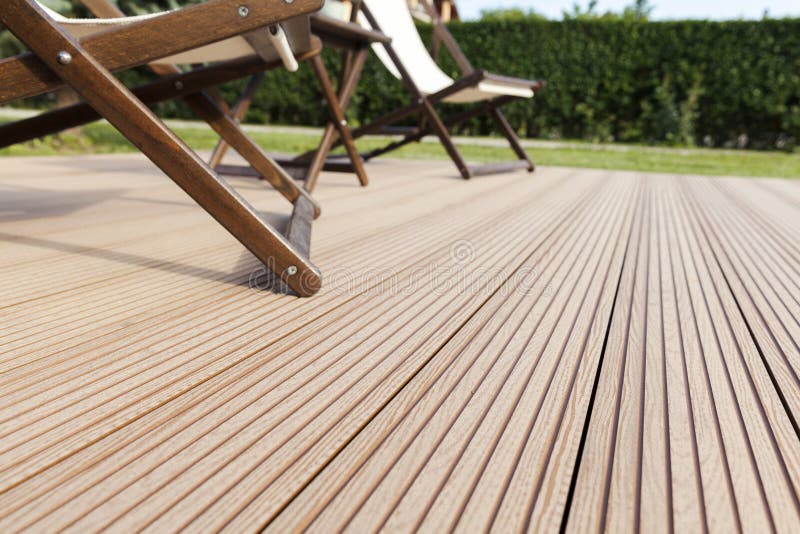 Wooden Decking Outside Floor Stock Photo - Image of outside, garden ...