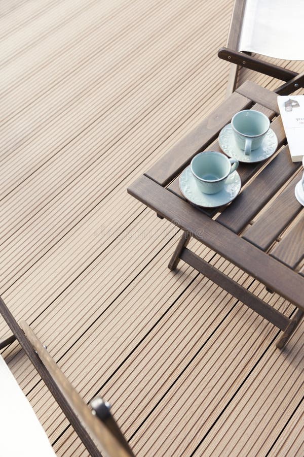 Wooden Decking Outside Floor Stock Image - Image of green, lifestyle ...