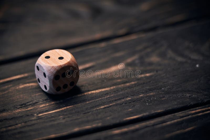 Wooden Dice on Old Wood Table. Number Two on the Top Side Stock Image ...