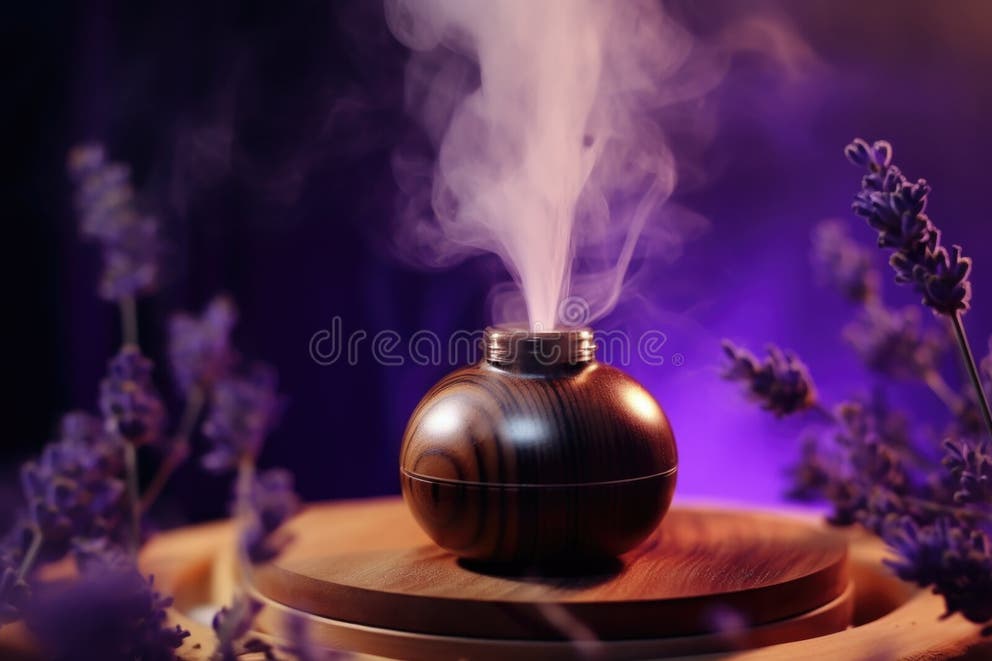 A Wooden Diffuser Emitting Steam. Perfect for Aromatherapy Concepts ...