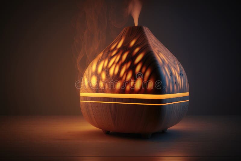 Wooden Diffuser with Soft Ambient Lighting. Generative AI Stock ...
