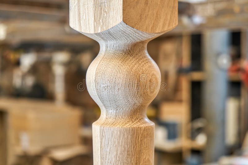 Wooden Dining Table of Solid Oak Build Process in Workshop Stock Photo ...