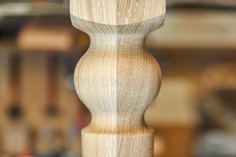 Wooden Dining Table of Solid Oak Build Process in Workshop Stock Image ...