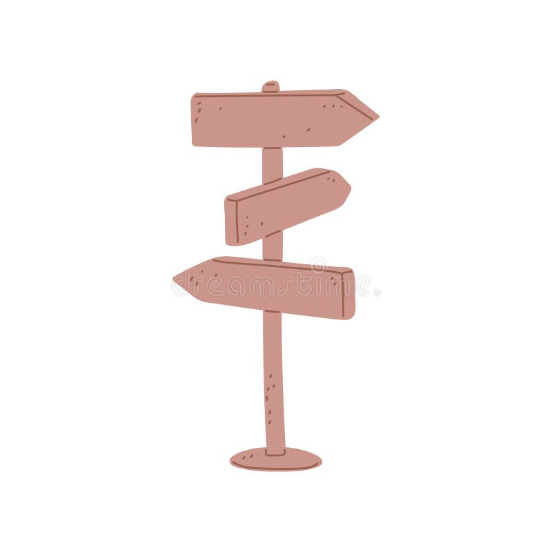 Wooden Direction Signpost Vector Illustration. Stock Vector ...