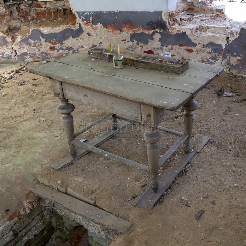 Dirty Table and Stapled Chairs of Outdoor Restaurant, Closed Restaurant ...