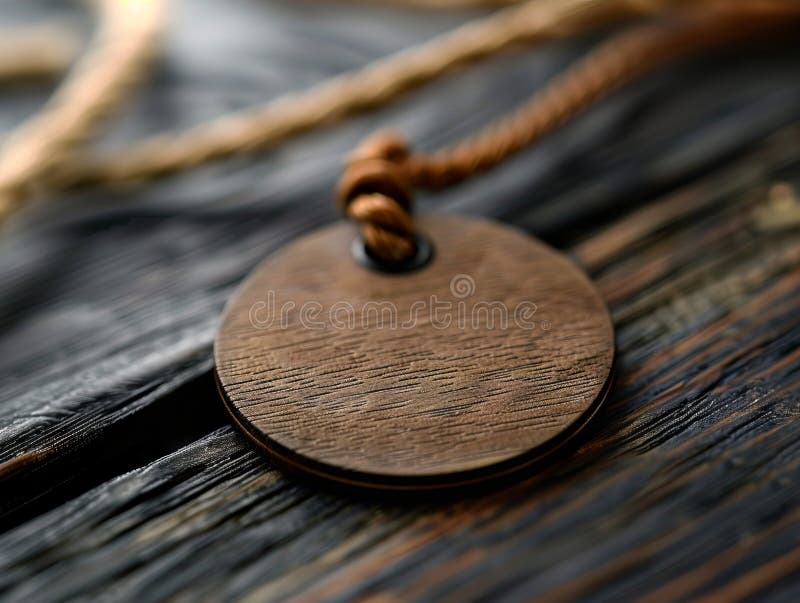 A wooden disc on a rope stock photo. Image of rope, metalware - 317521260