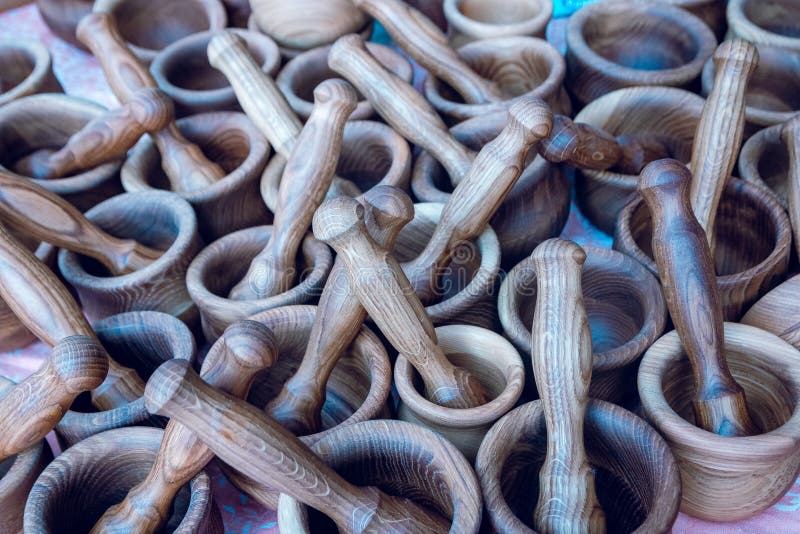 Wooden Handicrafts at the City Fair.. Handmade Stock Image - Image of ...