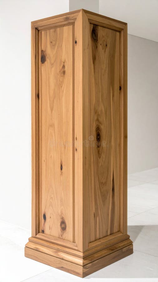 Wooden Display Pedestal Crafted Interior Design in Room Architecture ...