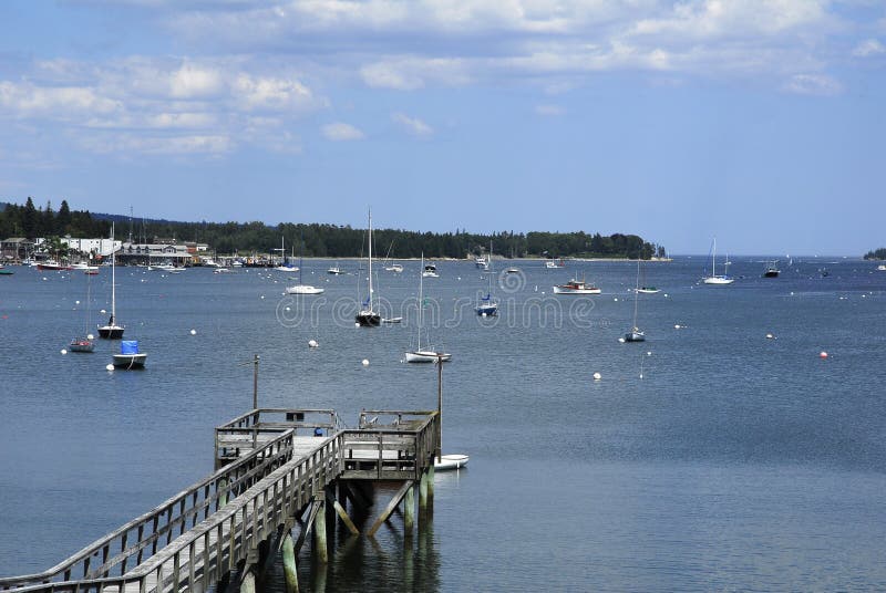 Wooden Dock in a Maine Harbor Stock Photo - Image of water, cove: 23350180