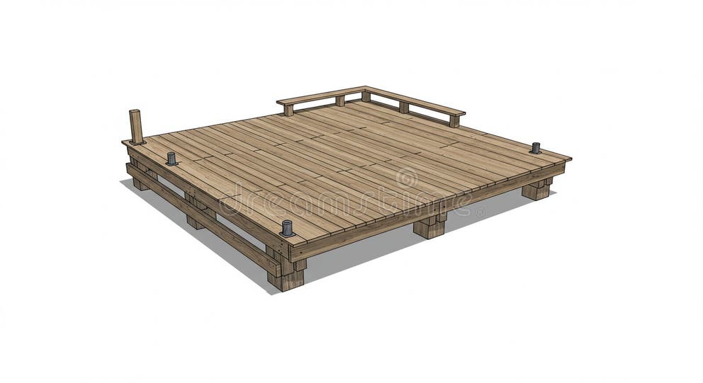 Wooden Dock or Platform Design Features a Rectangular Structure ...