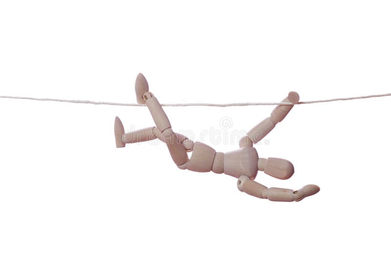 Wooden doll on rope stock photo. Image of moving, body - 28236314