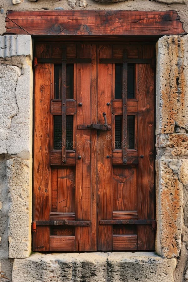 A Wooden Door with a Clock Above it. Suitable for Interior Design ...