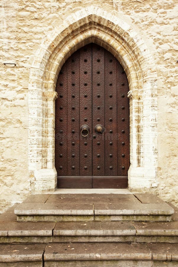 Old Heavy Ornate Door in an Old English Manor House Stock Photo - Image ...