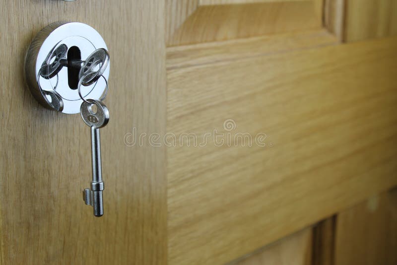 Wooden Door with Key in Lock G Stock Photo - Image of lock, wood: 43375694