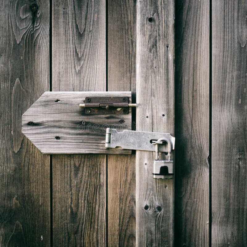 Wooden Door Lock stock image. Image of entry, padlock - 156594893