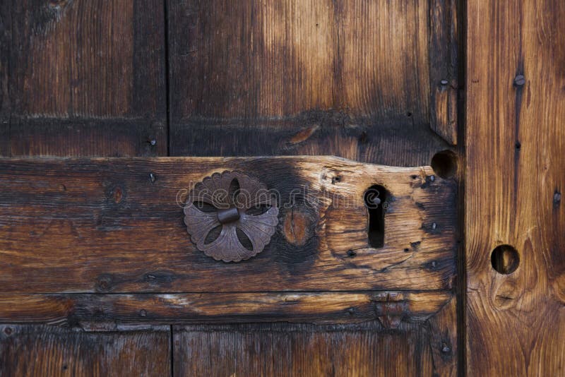 Wooden door stock image. Image of chalet, door, health - 79364961