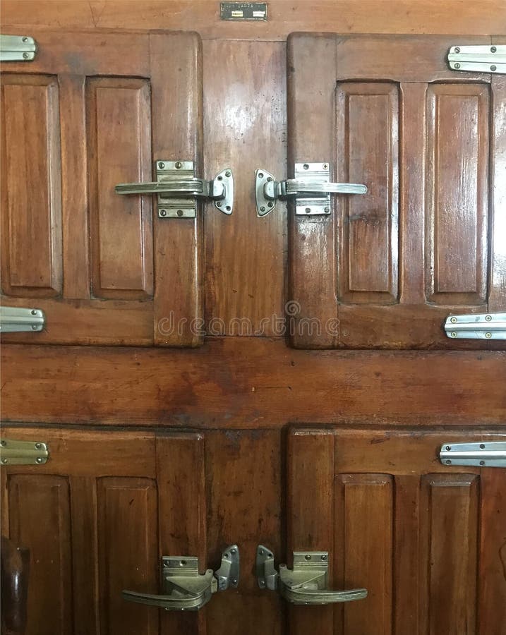 Wooden Doors of an Old Refrigerator in a Bar Stock Photo - Image of ...