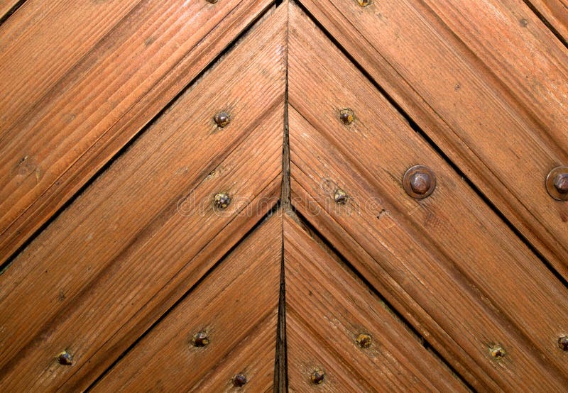 Wooden Doors with a Pattern in the Form of a Triangle Stock Photo ...