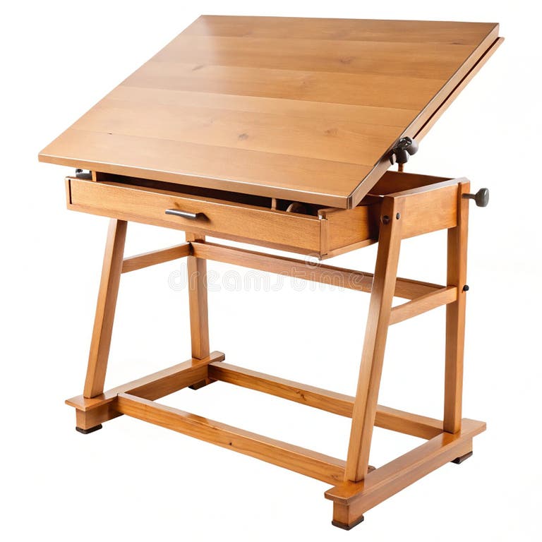 Wooden Drafting Table with Adjustable Tilt-top Surface Stock ...