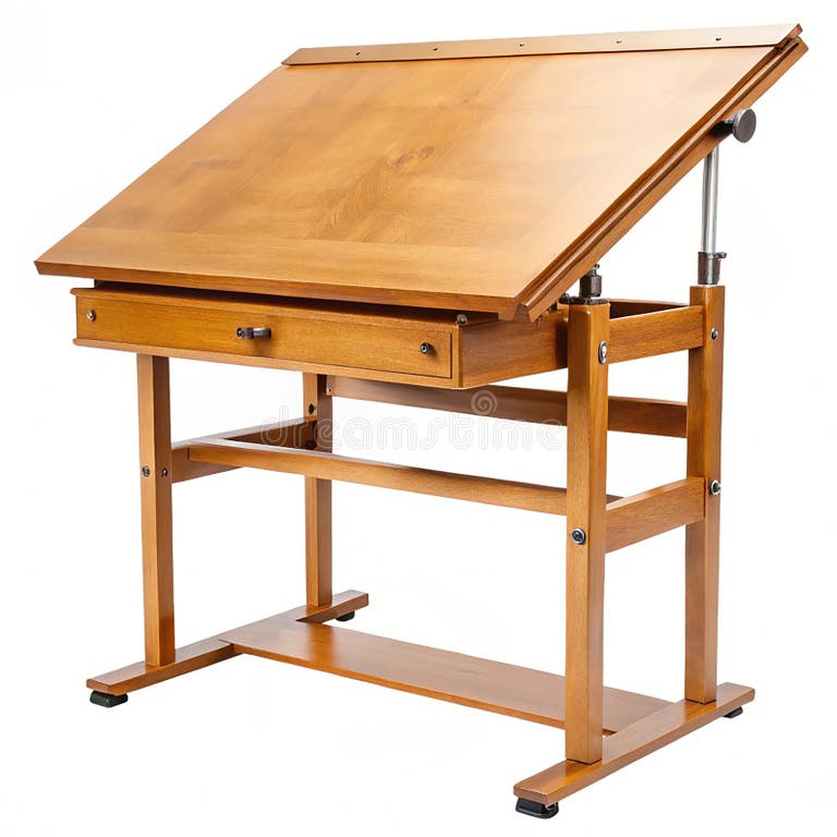 Wooden Drafting Table with Adjustable Tilt-top Surface Stock ...