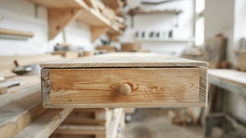 Wooden Drawer Part of a Woodworking Project in a Carpentry Workshop ...